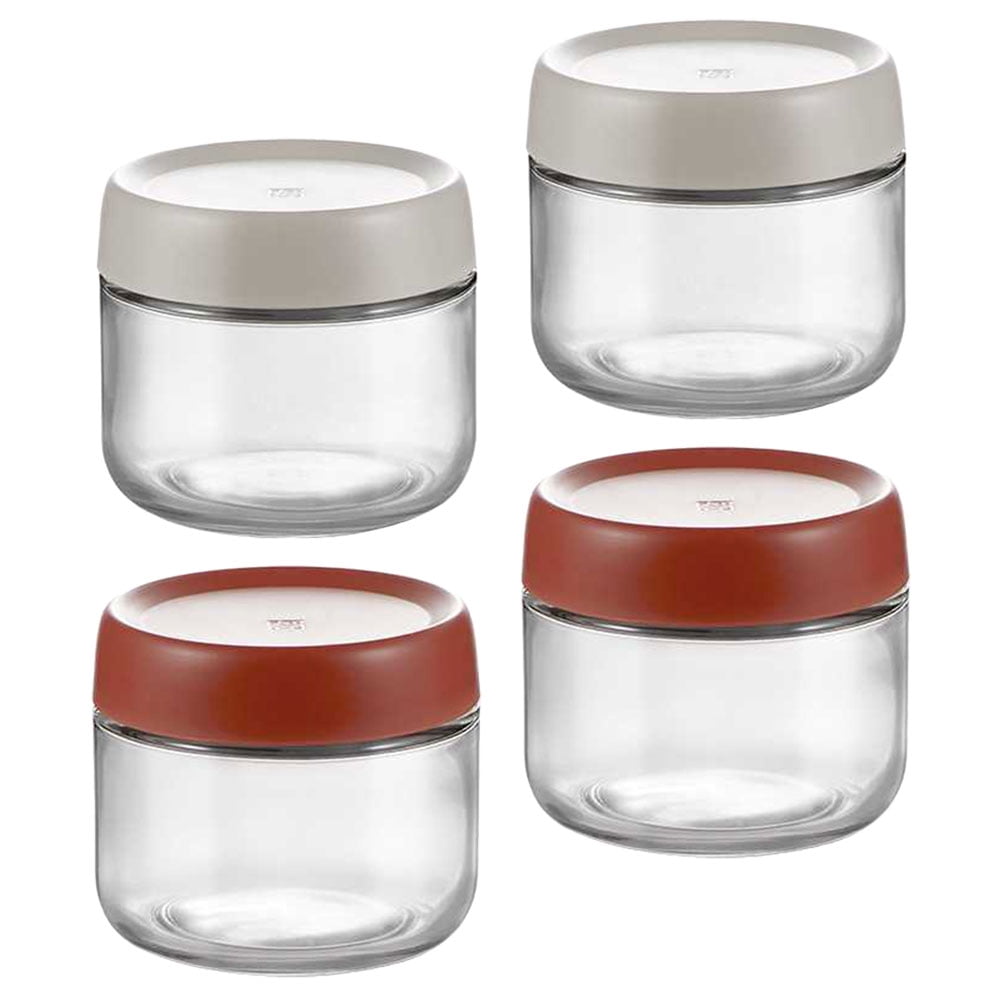 4Pcs Glass Sealing Jar Cereals Soybean Grain Storage Jar Tea Storage ...