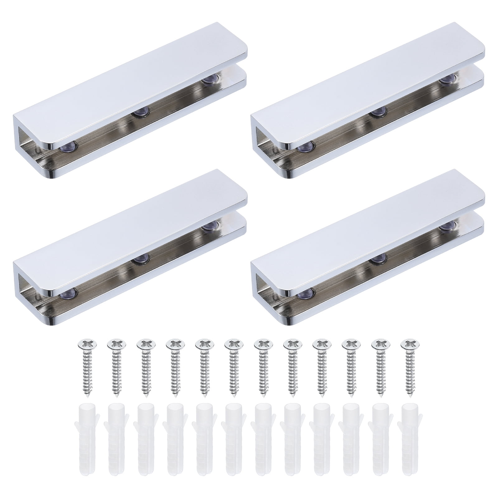4Pcs Glass Shelf Brackets, Adjustable Solid Brass Glass Shelf Bracket ...