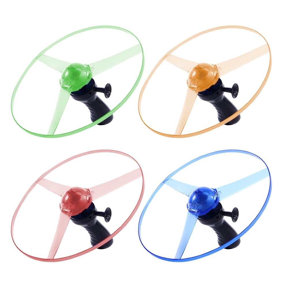 4Pcs Glowing Flying Disc Toys Pull String Flying Plate Toys Plastic ...
