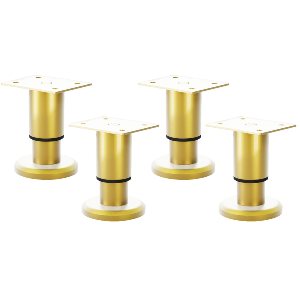 4Pcs Gold Finish Adjustable Table Legs Rolled Steel Furniture Supports ...
