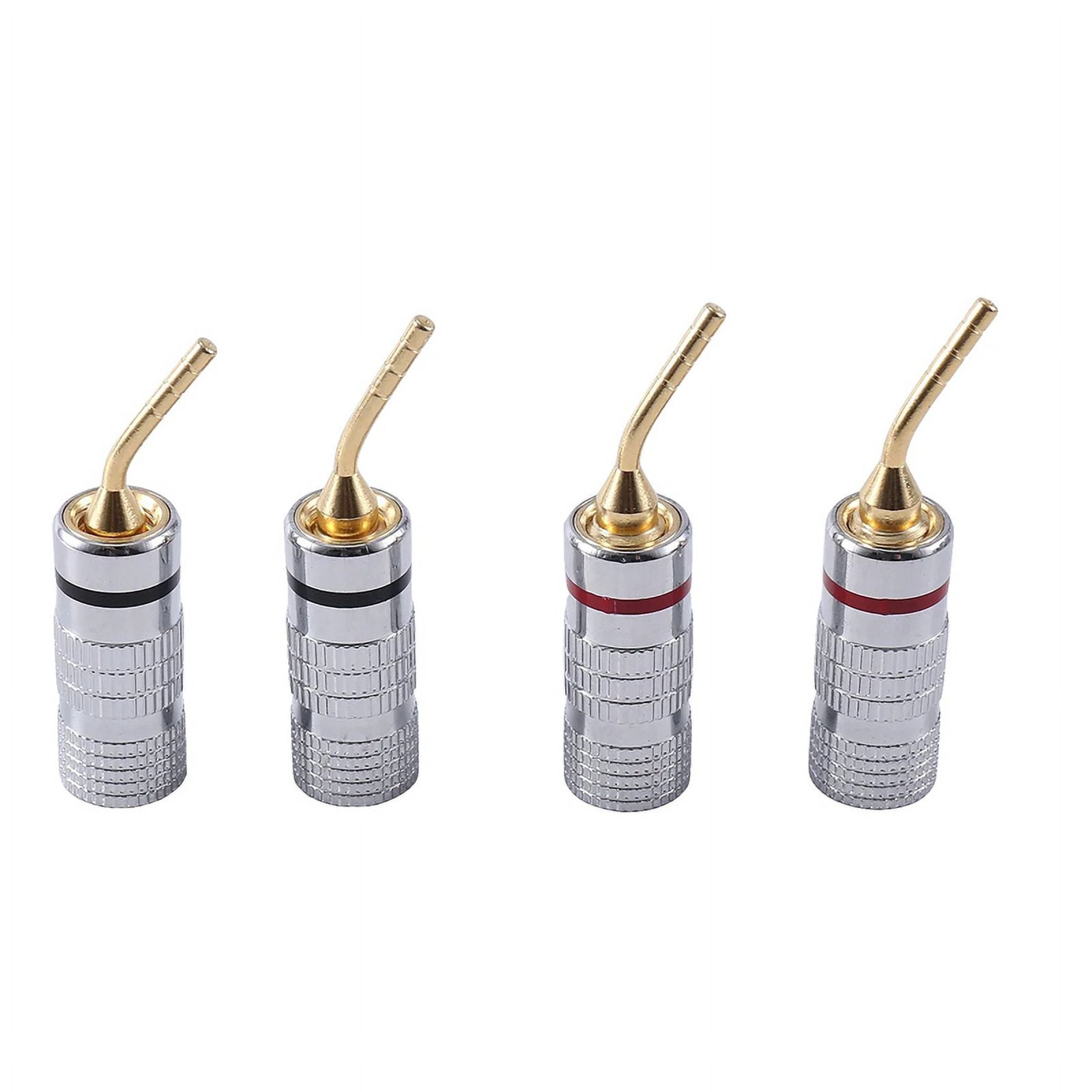 4Pcs Gold-Plated Banana Plugs 4mm Banana Plug for Video Speaker Adapter ...