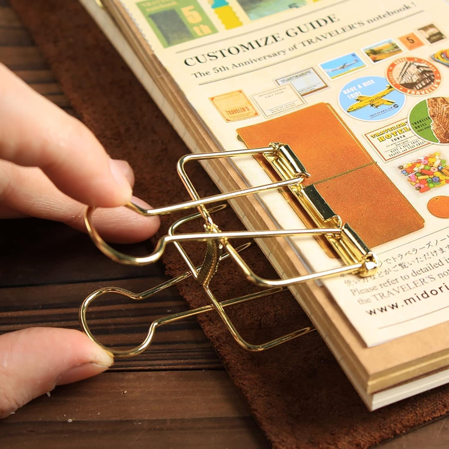 4Pcs Golden Hollow Out Long Tail Wire Binder Clips Paper Binder Clip ...
