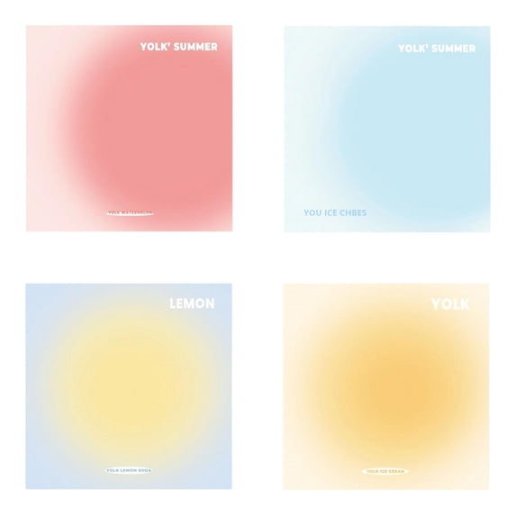 4Pcs Gradient Sticky Notes 3x3 Inch, Aesthetic Self-Adhesive Post It ...
