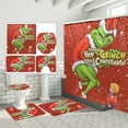 4Pcs Grinch Christmas Shower Curtain Sets, Bathroom Sets with Shower ...