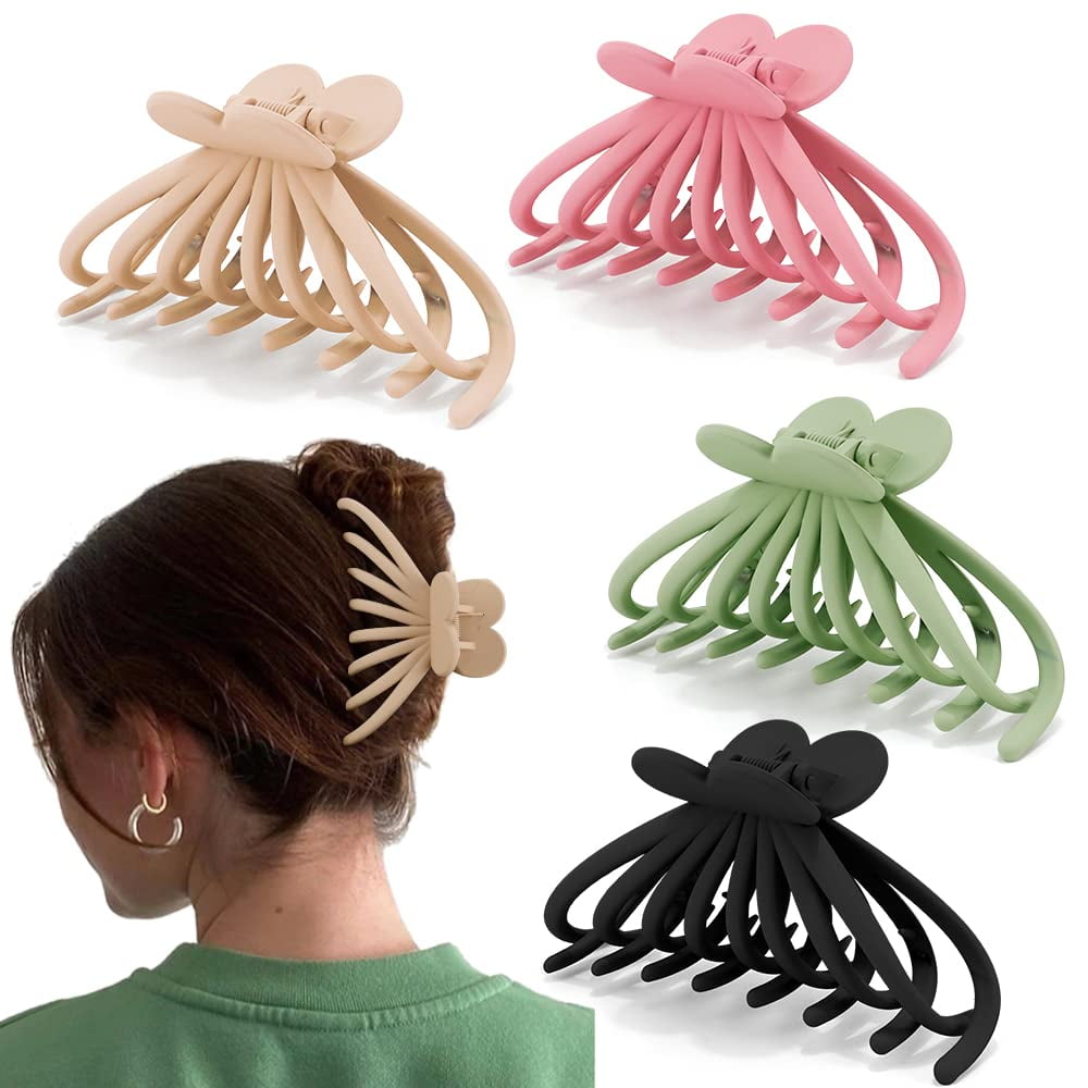 4Pcs Hair Clips for Thick Hair Large Jumbo Hair Clips for Women Girls ...