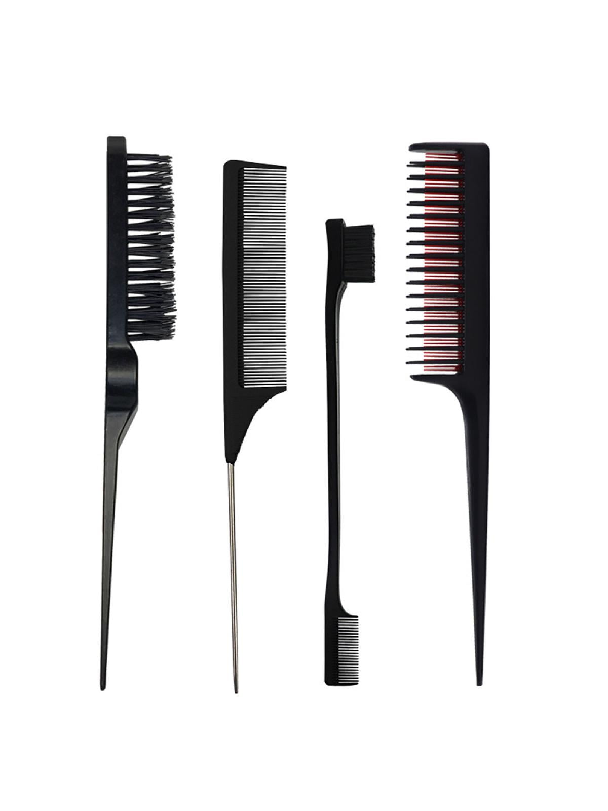 4Pcs Hair Styling Combs Set Teasing Hair Brushes Rat Tail Comb Edge ...