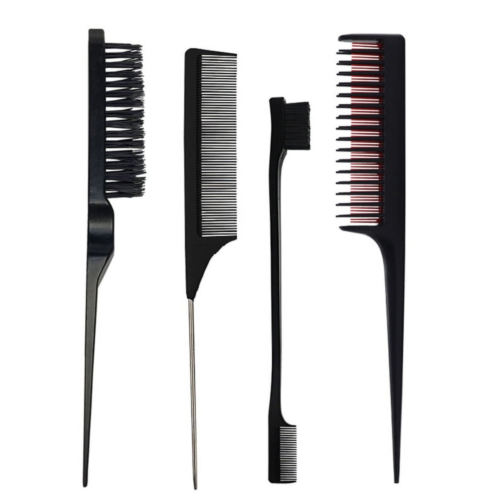 4Pcs Hair Styling Combs Set Teasing Hair Brushes Rat Tail Combs Edge ...