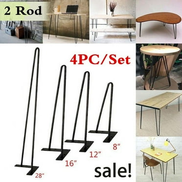 BENTISM Hairpin Table Legs 24 inch, Set of 4 DIY Desk Table Legs 3 Rods ...