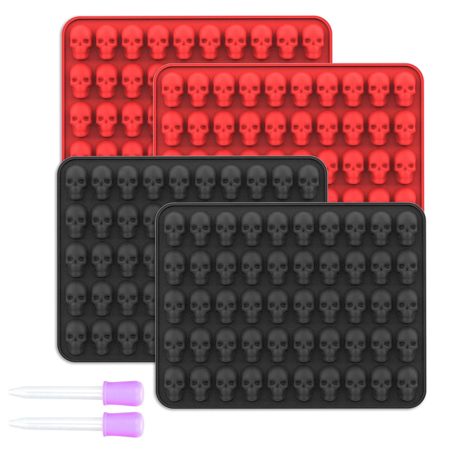 4Pcs Halloween Skull Silicone Molds Candy Molds Cake DIY Supplies ...