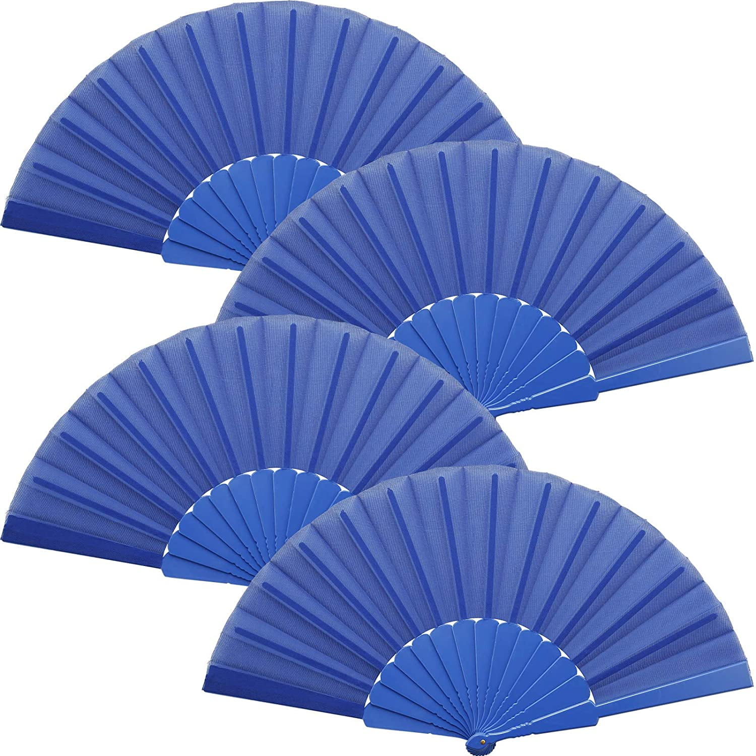 4Pcs Handheld Folding Fans, Chinese Fan, Oriental Cloth, Fabric Fan for ...