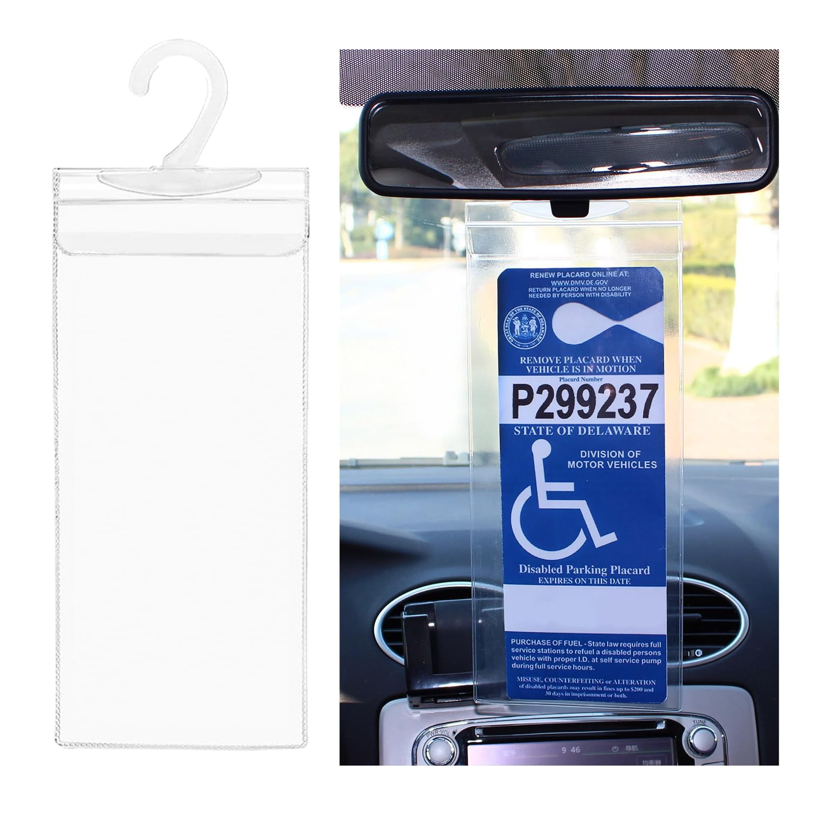 4Pcs Handicapped Placard Holder, Disabled Parking Permit Holder with ...