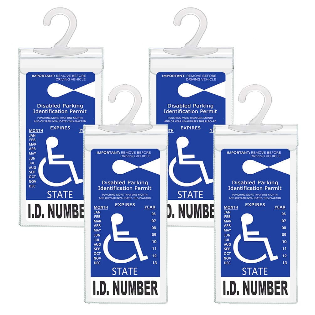4Pcs Handicapped Placard Holder, Disabled Parking Permit Holder with ...