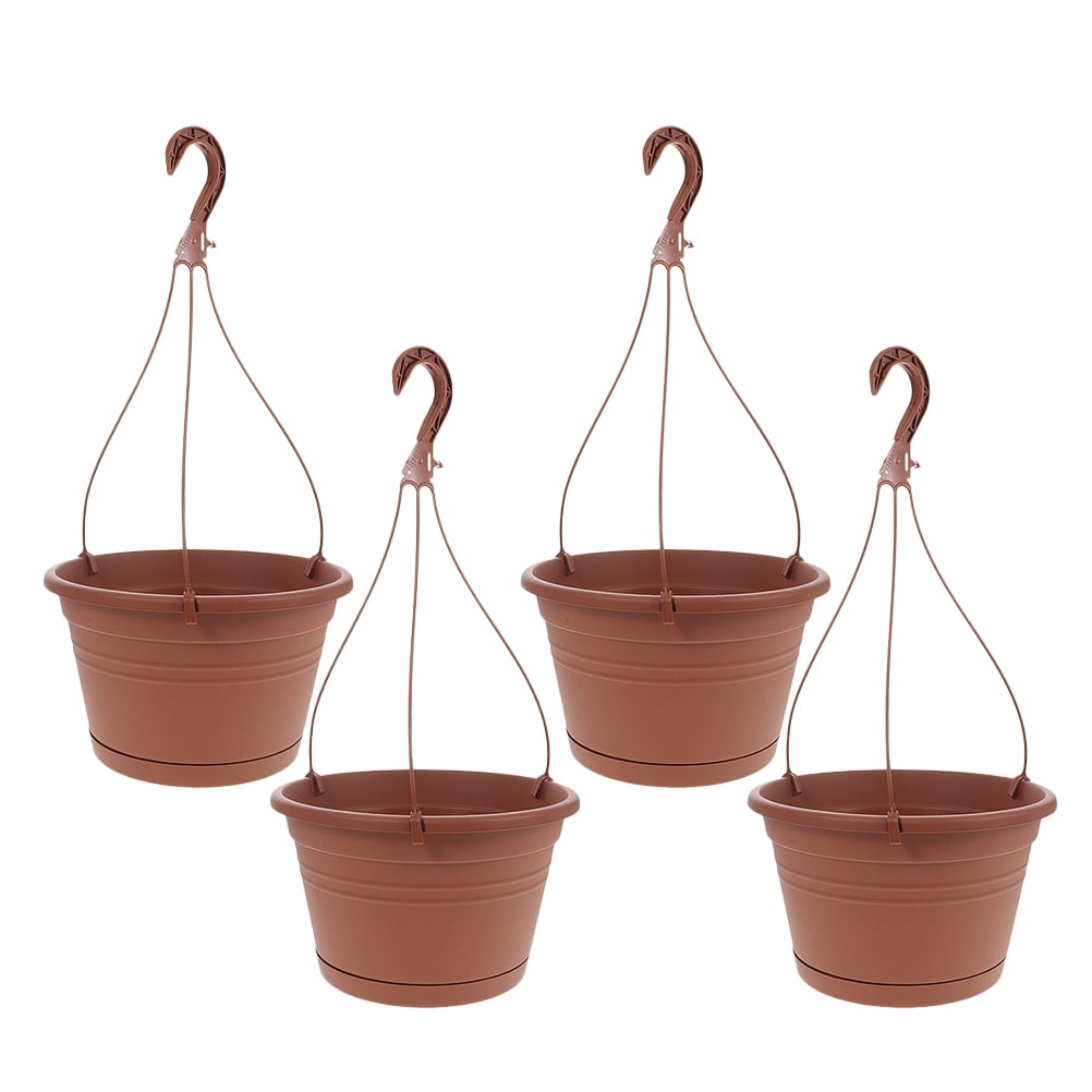 4Pcs Hanging Pots Plastic Hanging Planters Hanging Flower Pots with ...