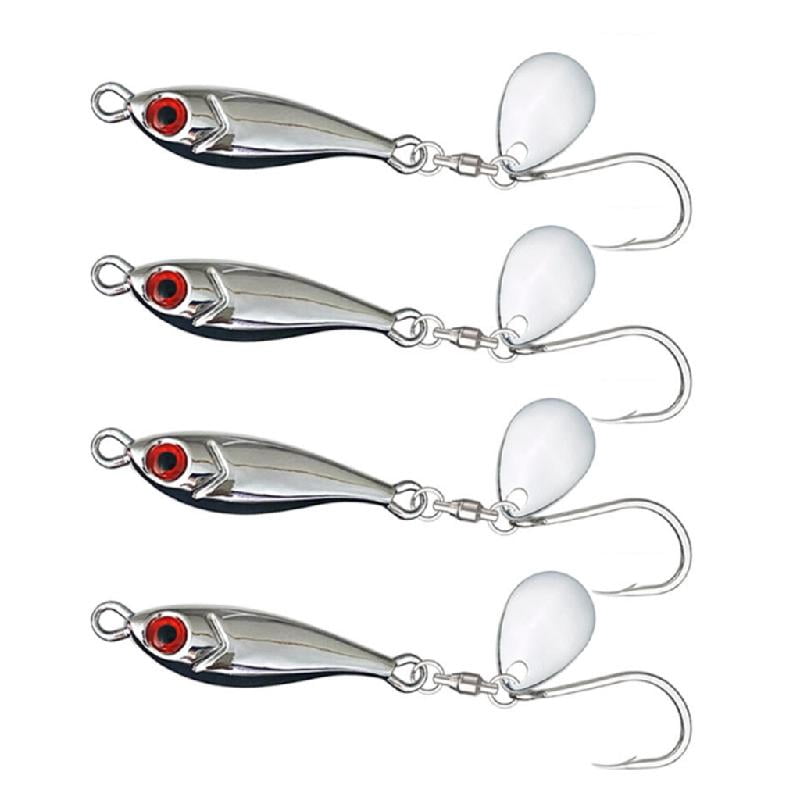 4Pcs Hard Baits Jigging Lure Metal Fishing Lure Baits with Hooks ...