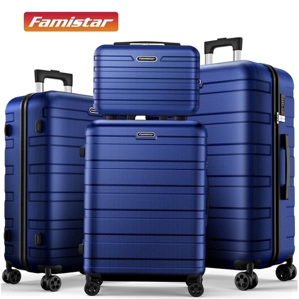 "Famistar Large Hard Shell Luggage Set, 4 Pieces: 14"" Carry-On, 20 ...