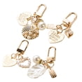 4Pcs Heart Pendant Conch Keychain Sea Creature ThemeKeychain Key Holder ...