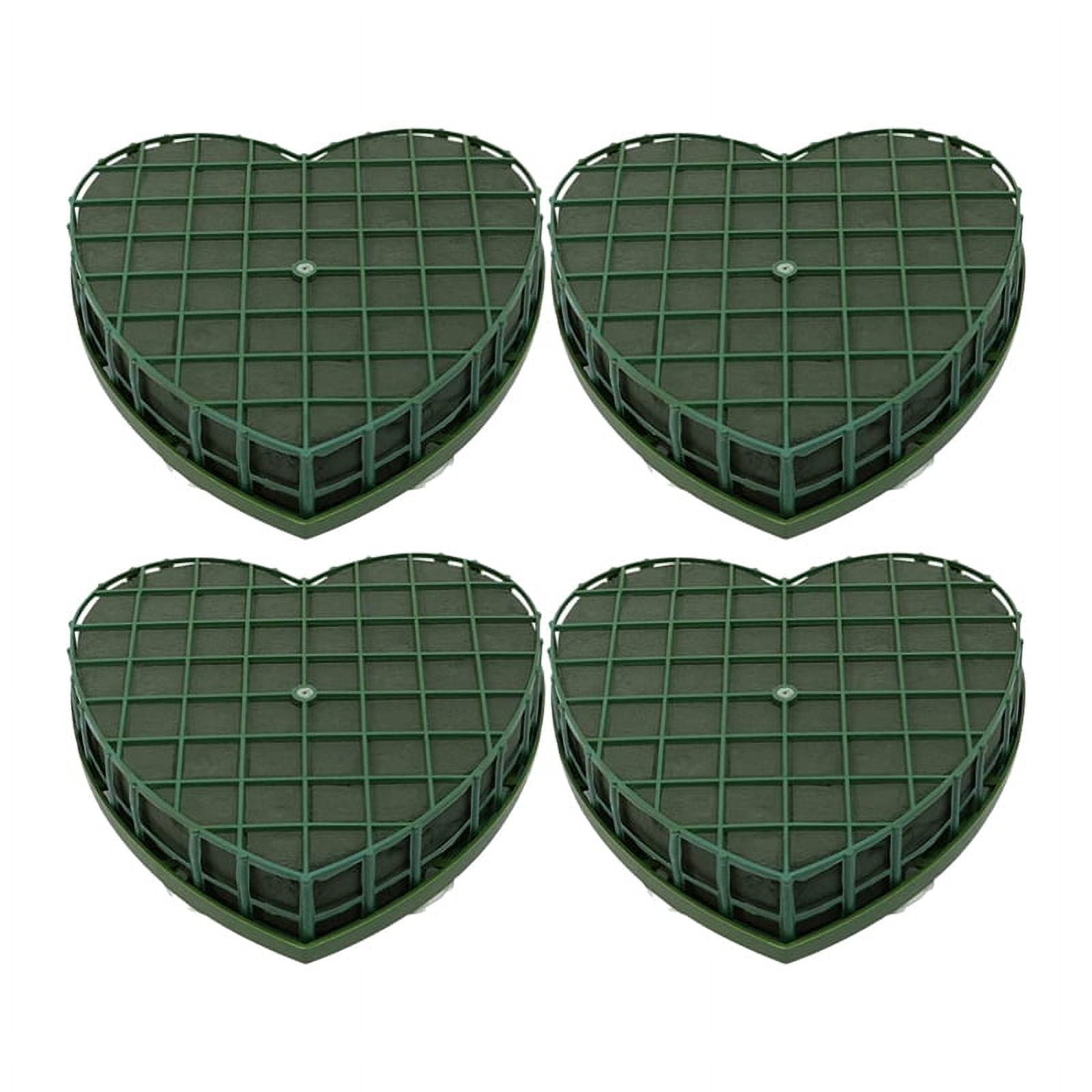 4Pcs Heart-Shape Floral Foam Blocks Green Flower Clay Heart Shaped ...
