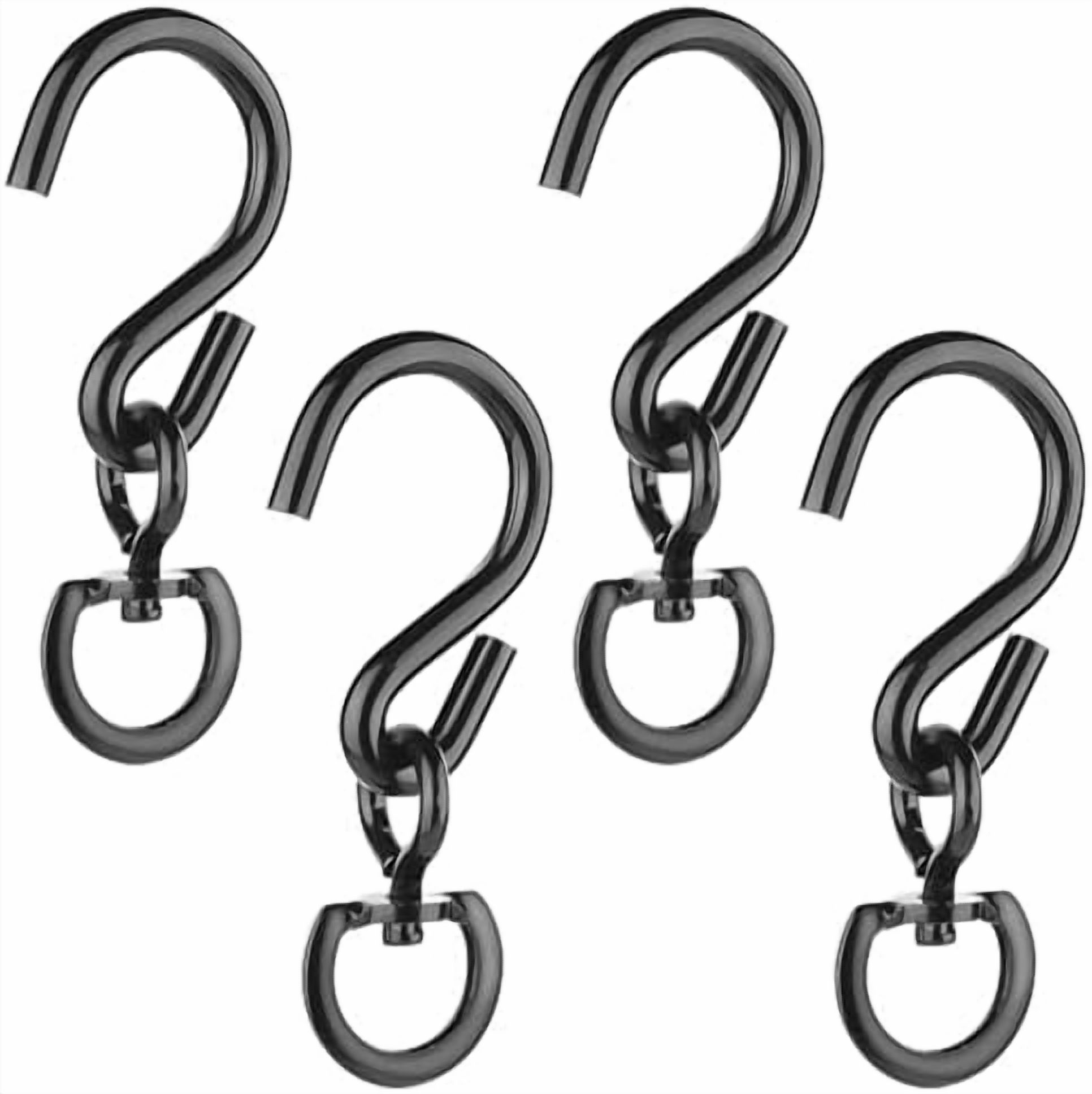 4Pcs Heavy-Duty Black Swivel Plant Hooks: 360° rotation, metal ...