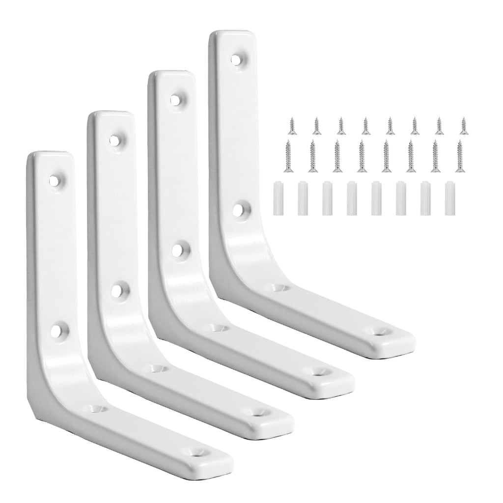 4Pcs Heavy Duty L Shape Wall Bracket 4x4 Inch Floating Shelf Support ...