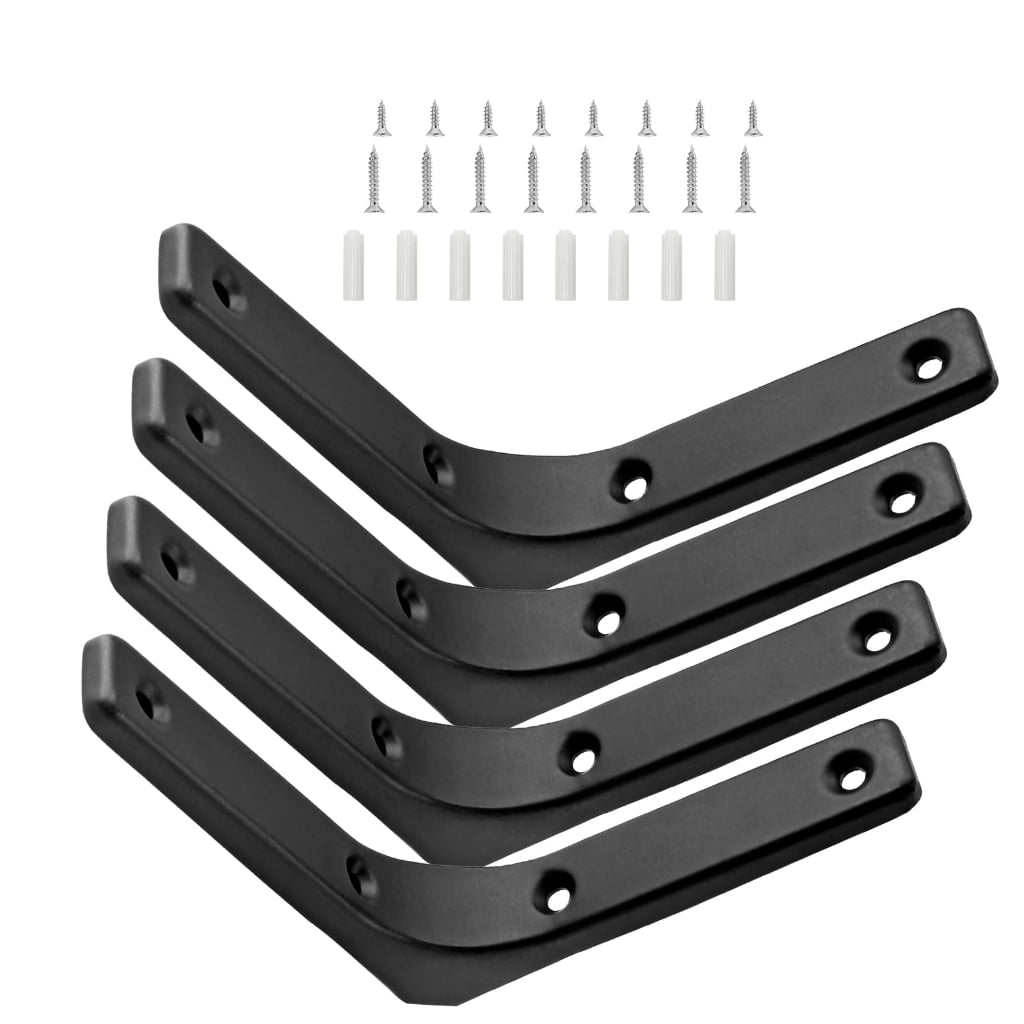 4Pcs Heavy Duty L Shape Wall Bracket 4x4 Inch Floating Shelf Support ...