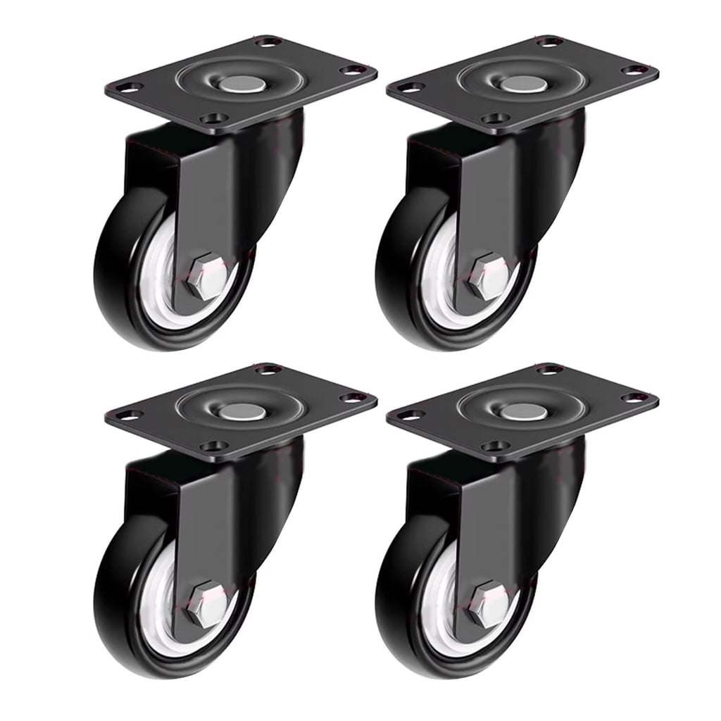 4Pcs Heavy Duty Plate Casters 360 Degree Polyurethane Furniture Casters ...