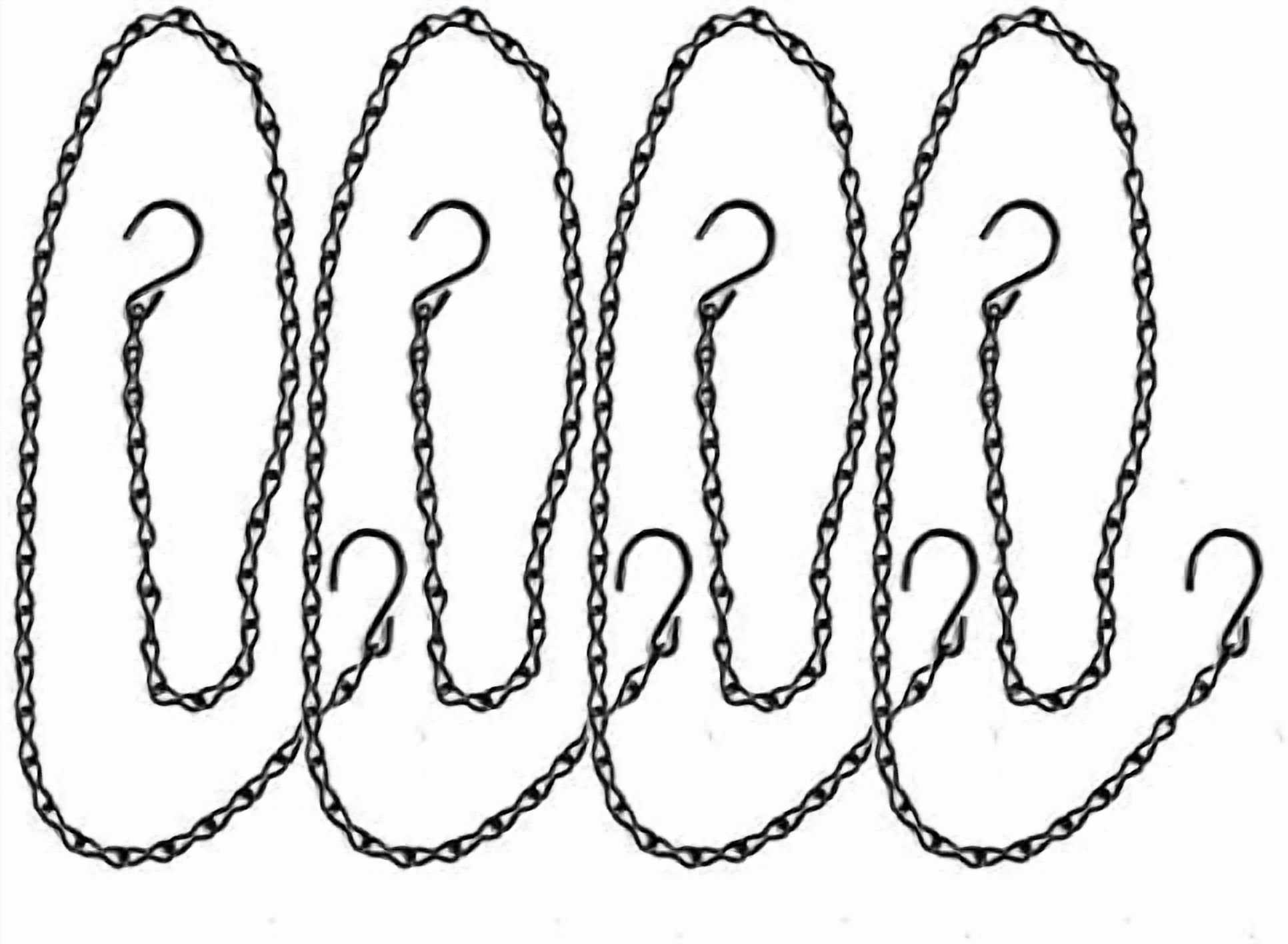 4Pcs Heavy Duty S Hook Steel Hanging Harness Chain for Hanging Poultry ...