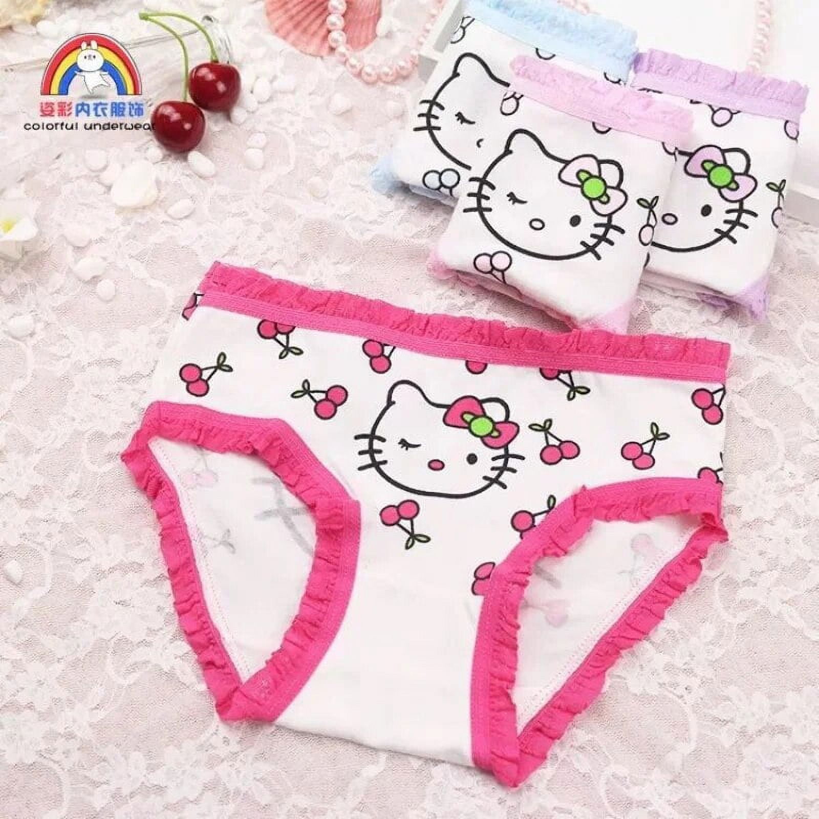 4Pcs Hello Kitty Kid Girls Underwear Cartoon Cute Pattern Printing ...