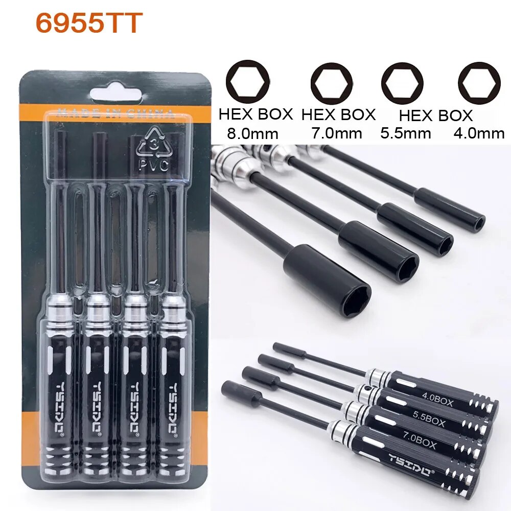 4Pcs Hex Screw Driver Screwdriver 1.5mm 2.0mm 2.5mm 3.0mm Tool BOX For FPV Racing Drone Heli ...