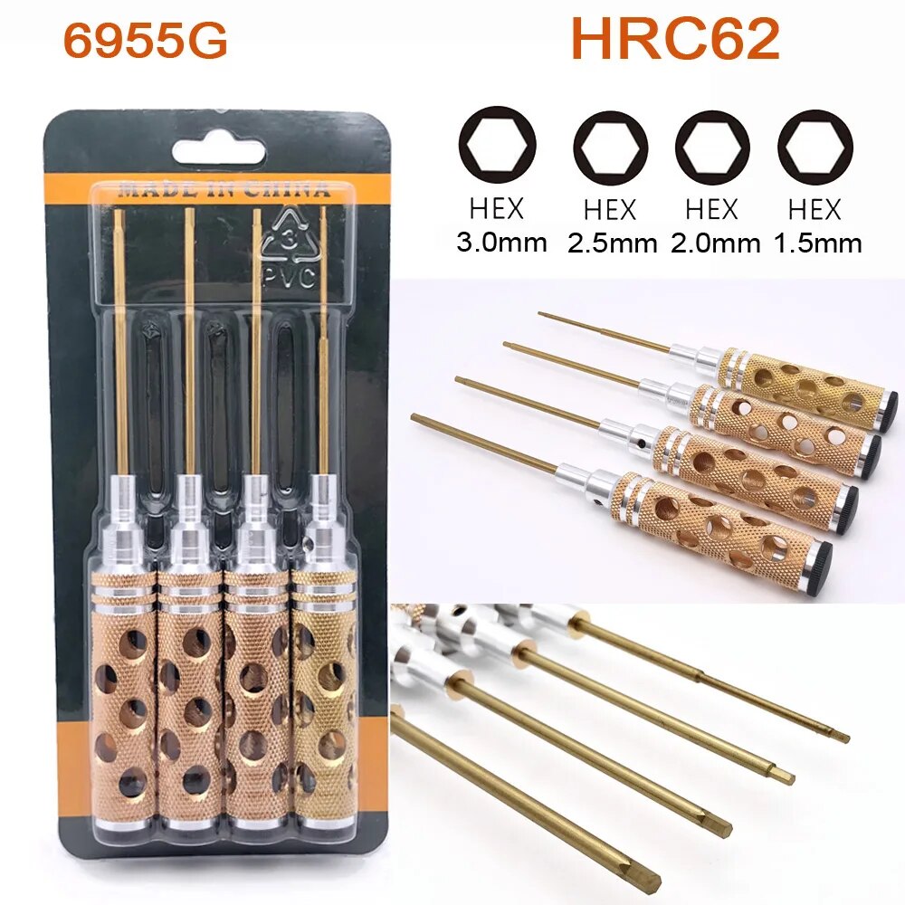 4Pcs Hex Screw Driver Screwdriver 1.5mm 2.0mm 2.5mm 3.0mm Tool BOX For FPV Racing Drone Heli ...