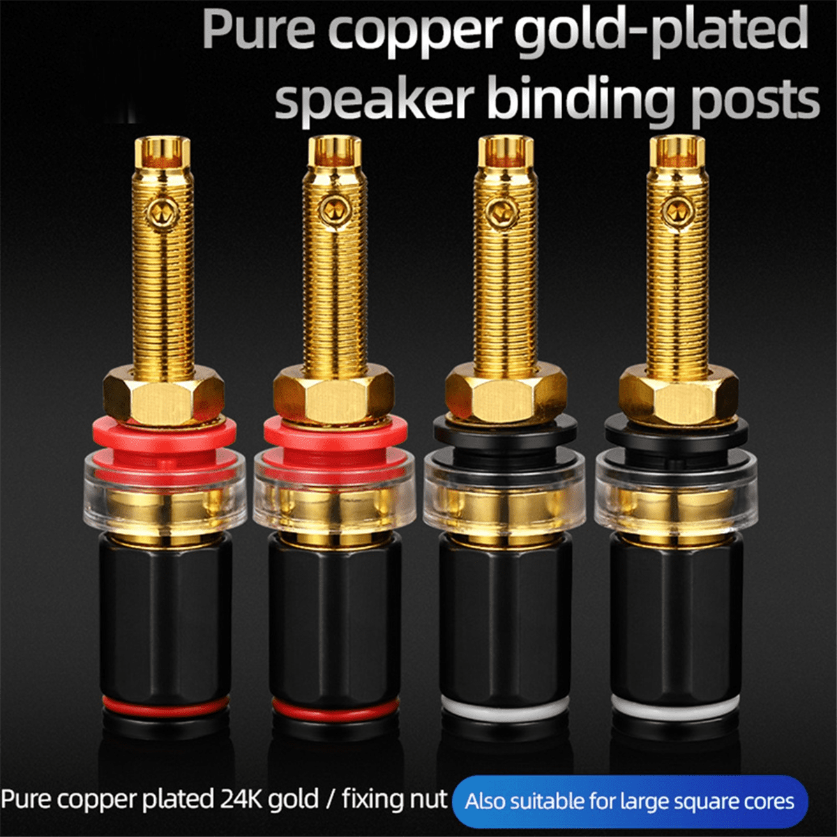 4Pcs Hifi Speaker Terminal Binding Post Pure Copper Gold Plated ...