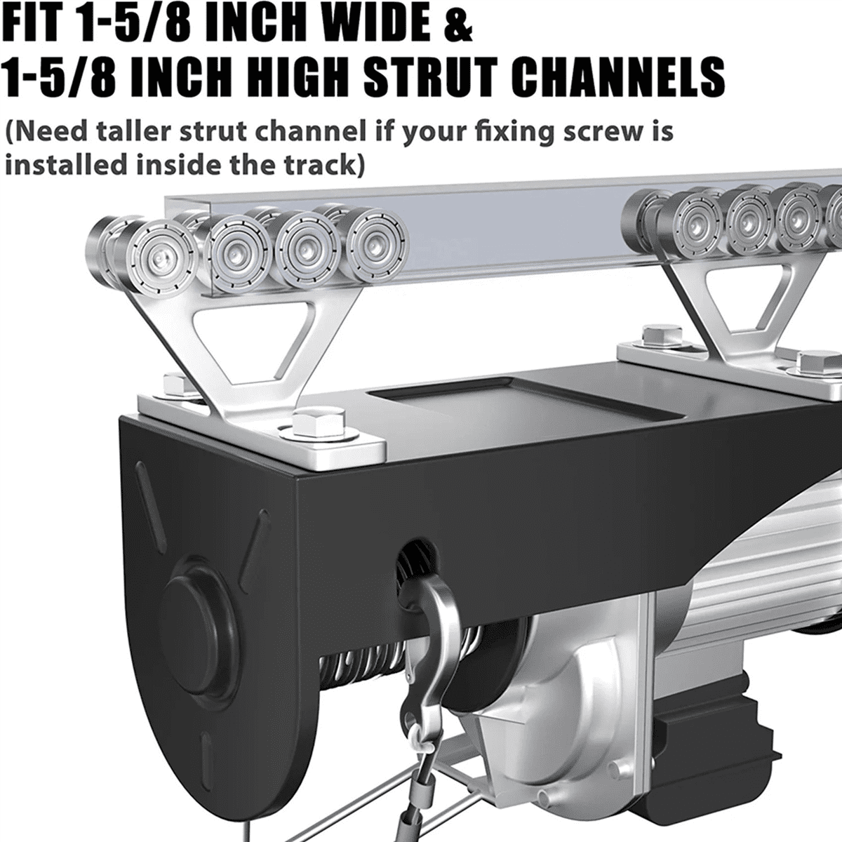 4Pcs Hoist Trolley for PA200-1000 Electric Hoist, 8 Wheels Trolley ...
