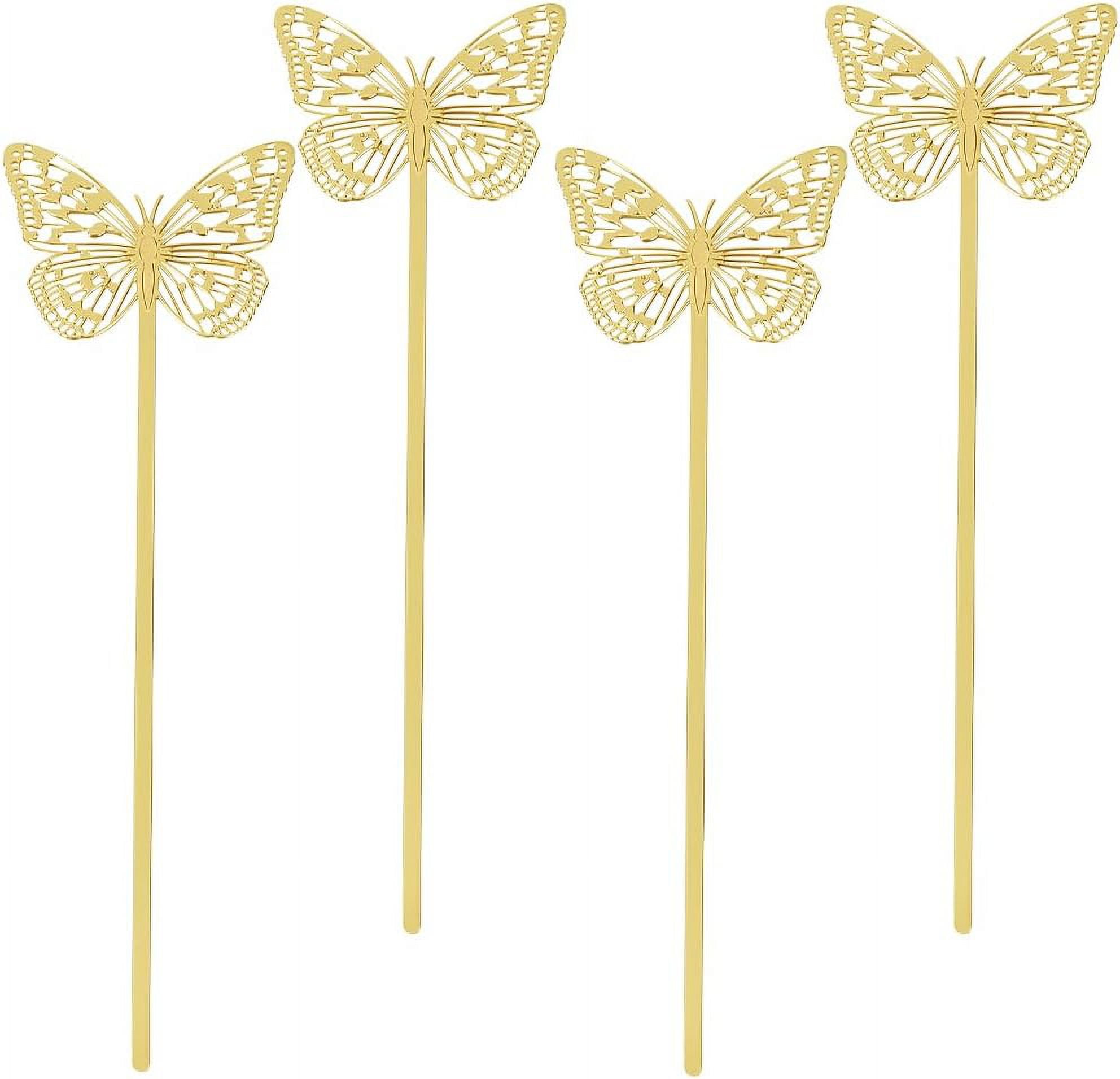 4Pcs Hollow Butterfly Bookmarks Brass Bookmark Bulk Romantic Gold ...