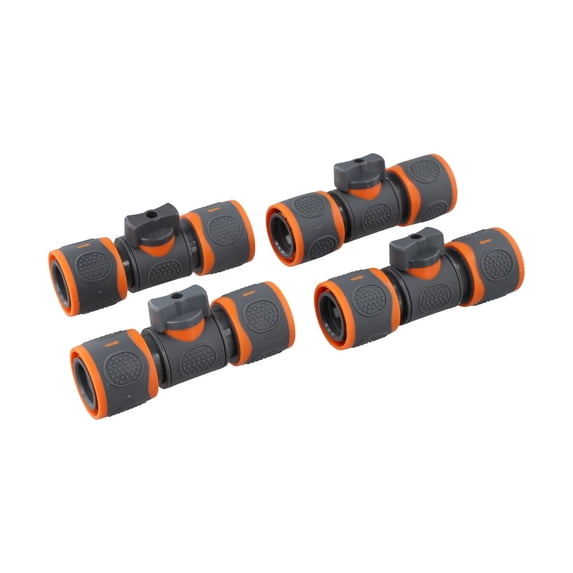 4Pcs Hose Connectors With Shut-Off Valve Coupling With Regulating Valve ...