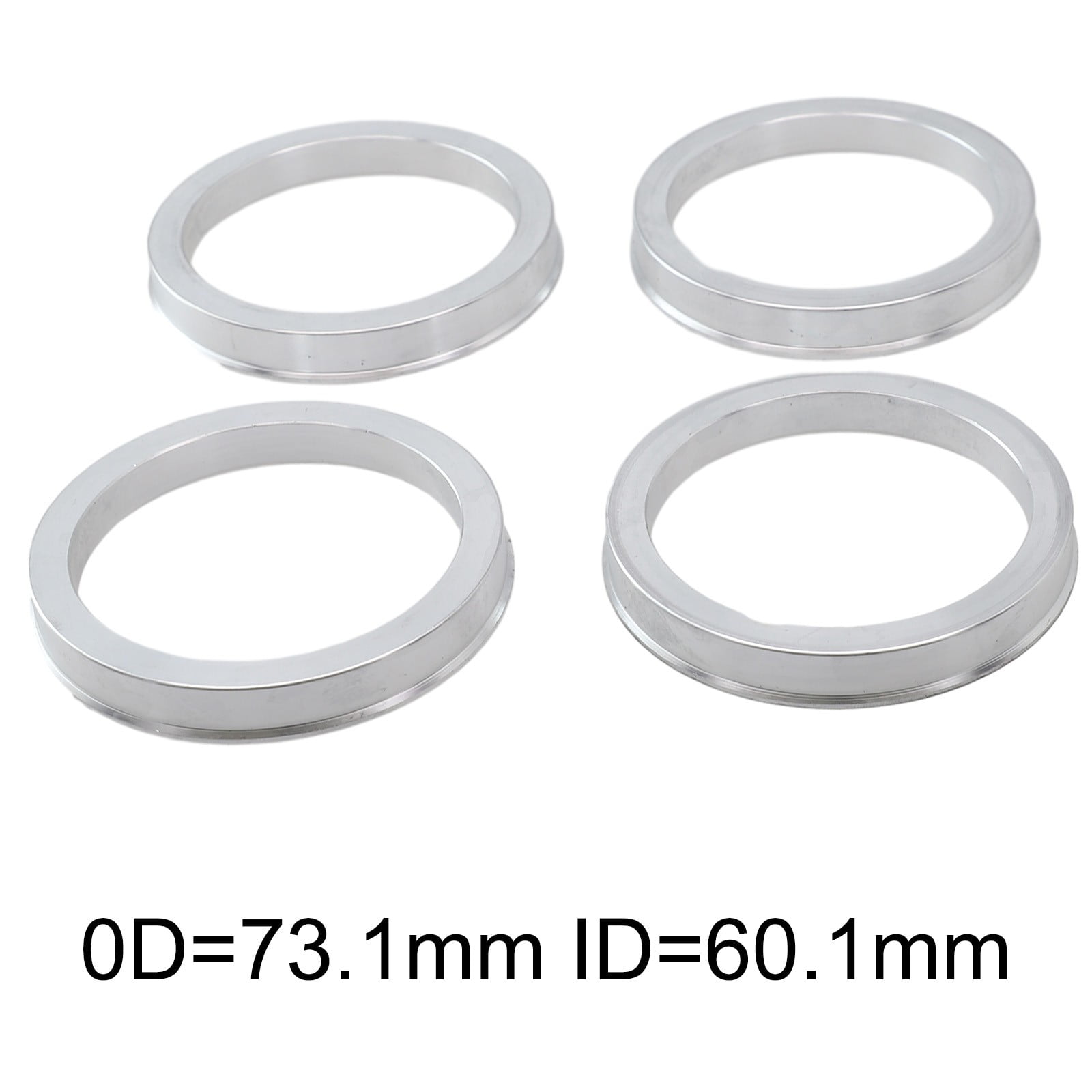 4Pcs Hub Centric Rings Od73.1Mm Id60.1Mm Silver Aluminum Alloy-4 Rings ...