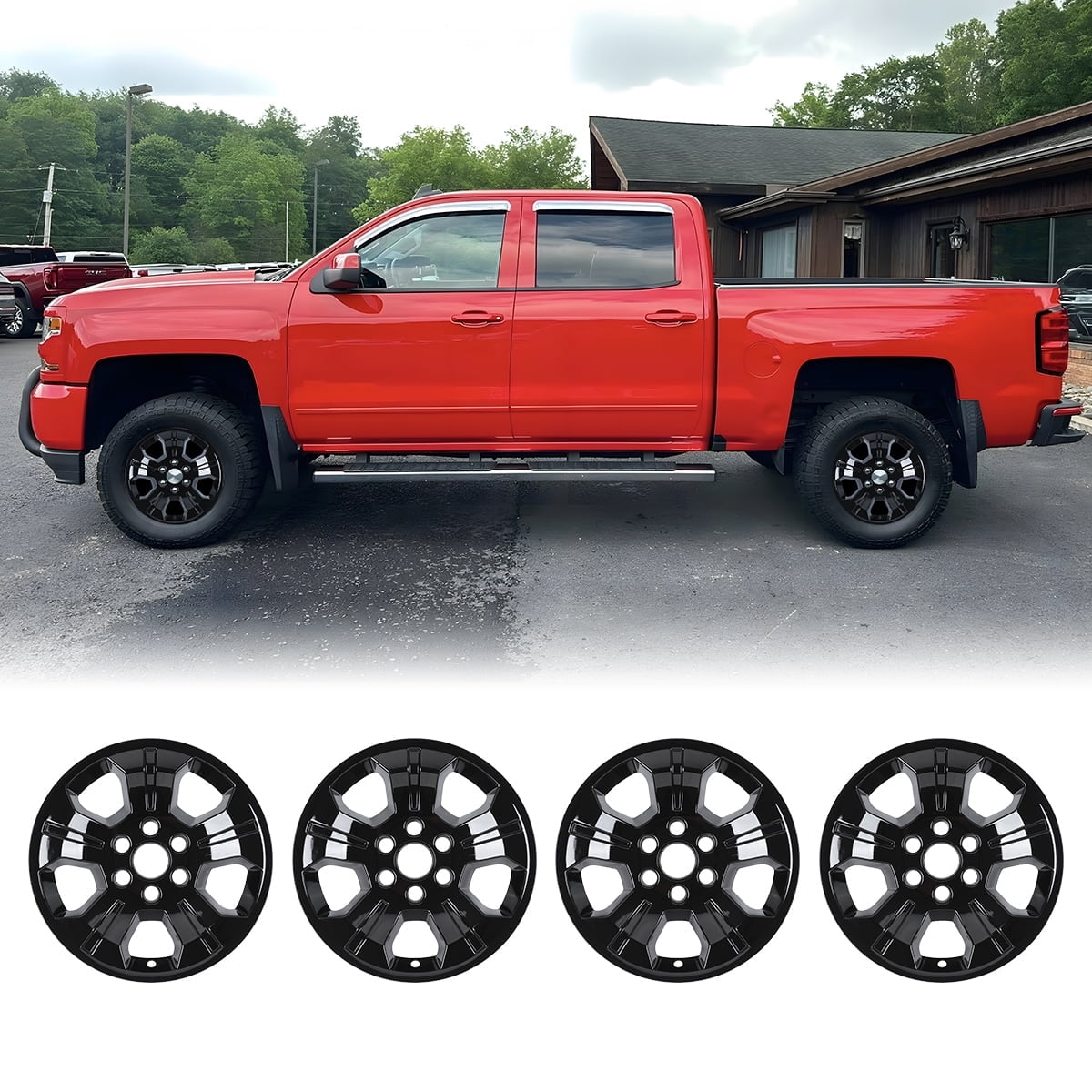 4Pcs Hubcap 18 inch Alloy Wheel Skins Compatible with Chevy Silverado ...