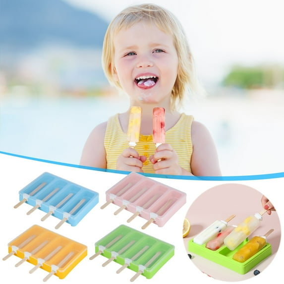 4Pcs Ice Cream Maker, Kadlawus Easy Release Ice Cream Molds, 4-Cavity ...