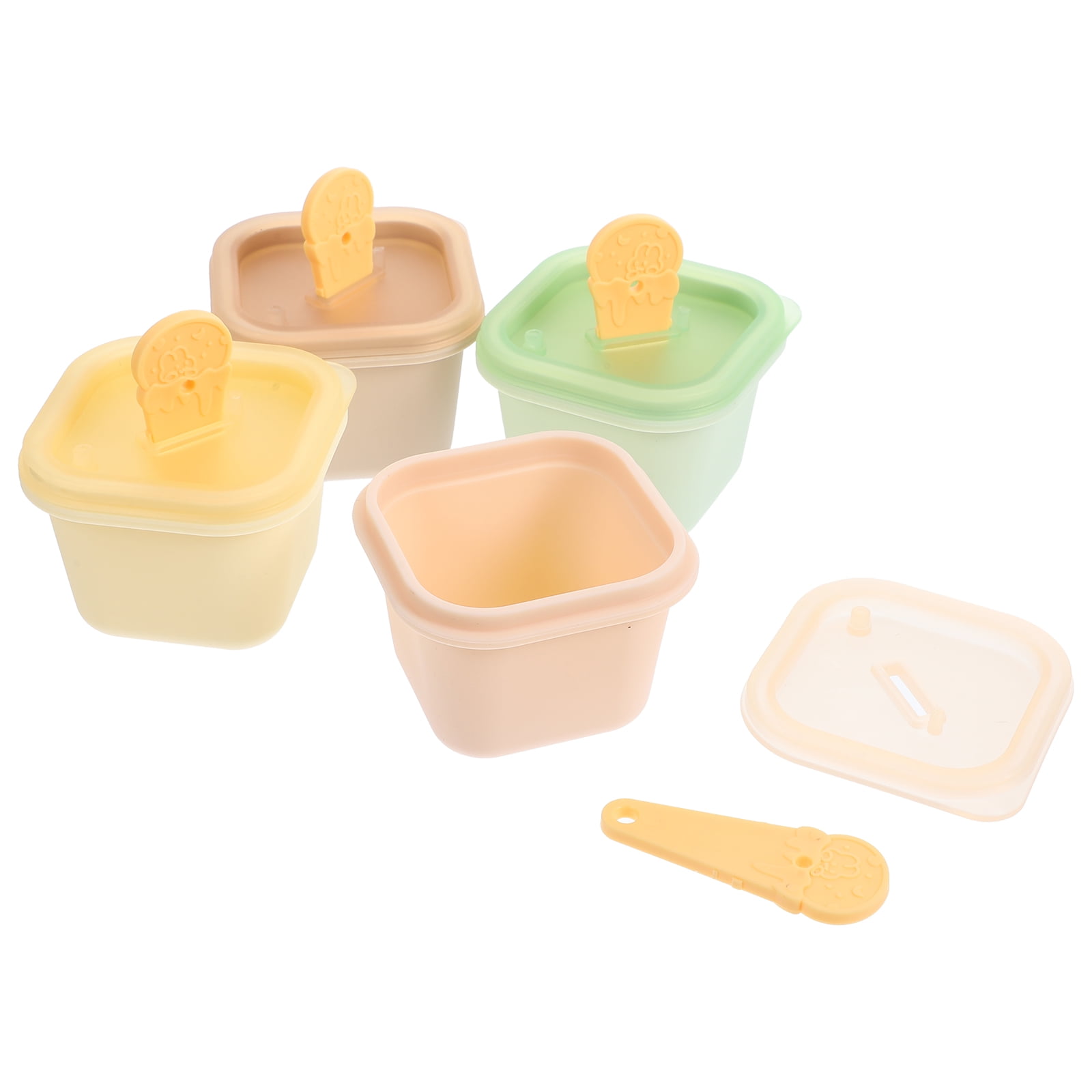 WOFASHPURET Ice Trays Apricot PP 4Pcs 2.2X2.2X1.6In - Walmart.com