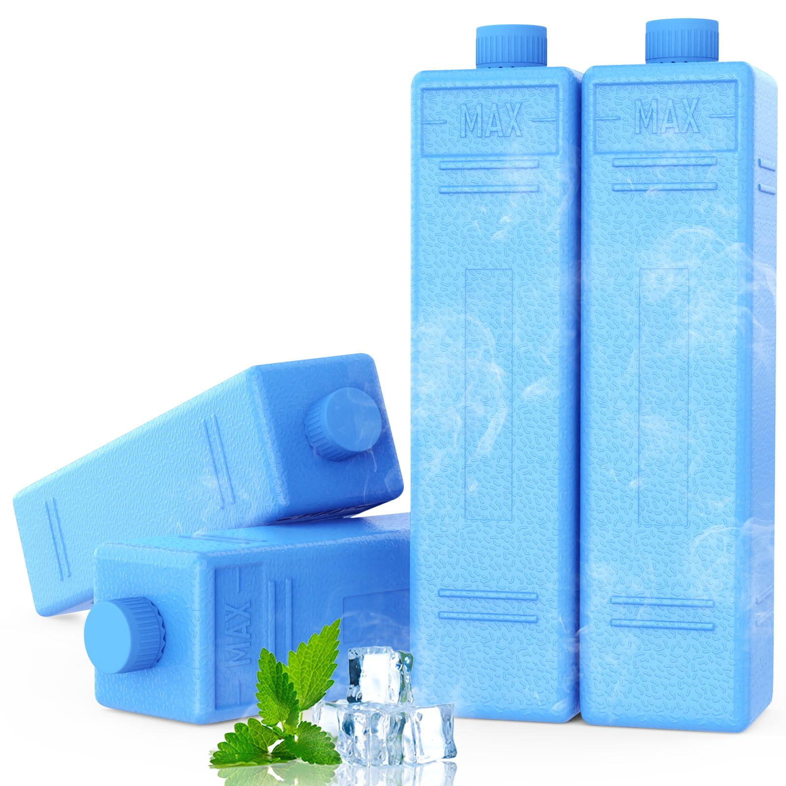 4Pcs Ice Packs for Lunch Boxes, Rapid Freeze & Long Lasting Reusable ...