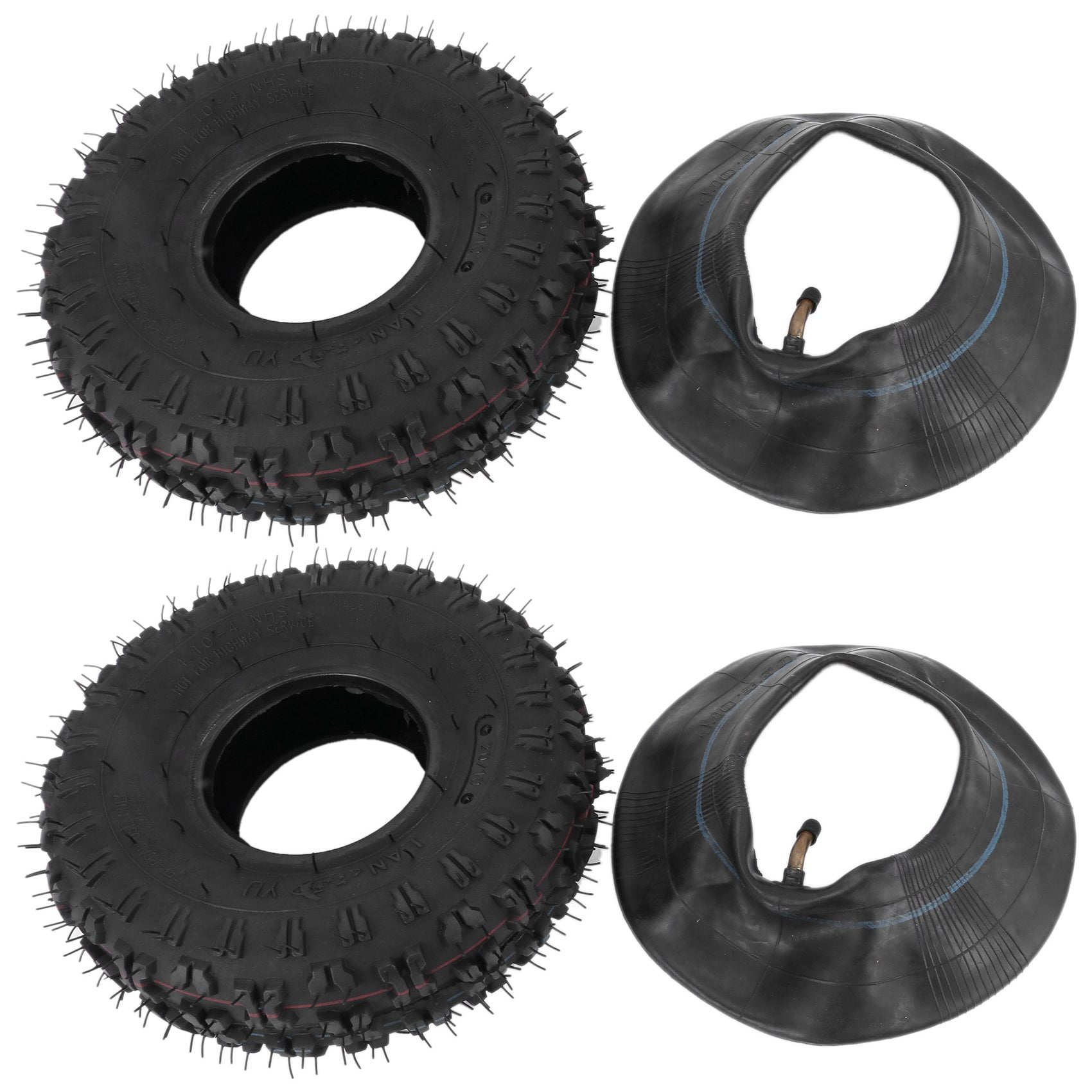 4Pcs Inner Tube 4.10/3.50-4, Outer 4.10-4 for Garden Rototiller Snow ...