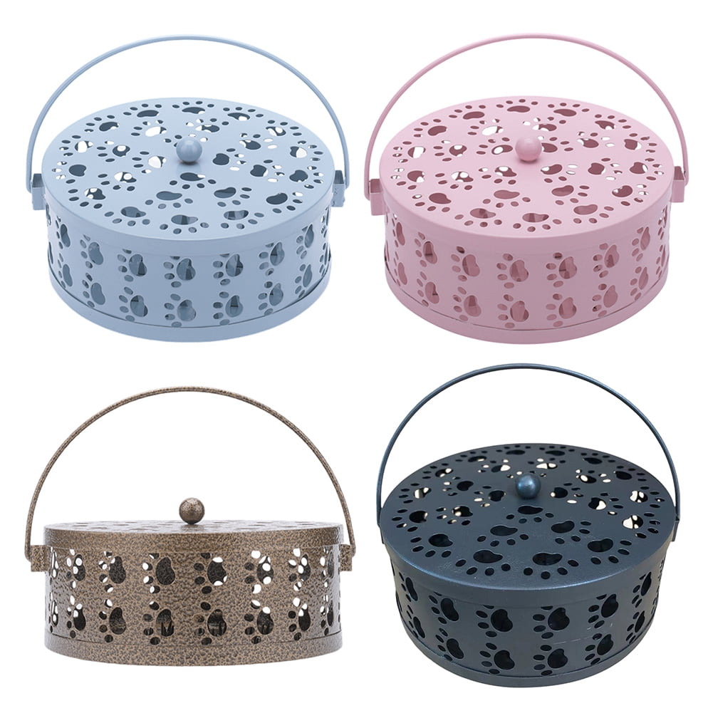 4Pcs Iron Mosquito Coil Holder with Handle and Lid Retro Portable Iron ...