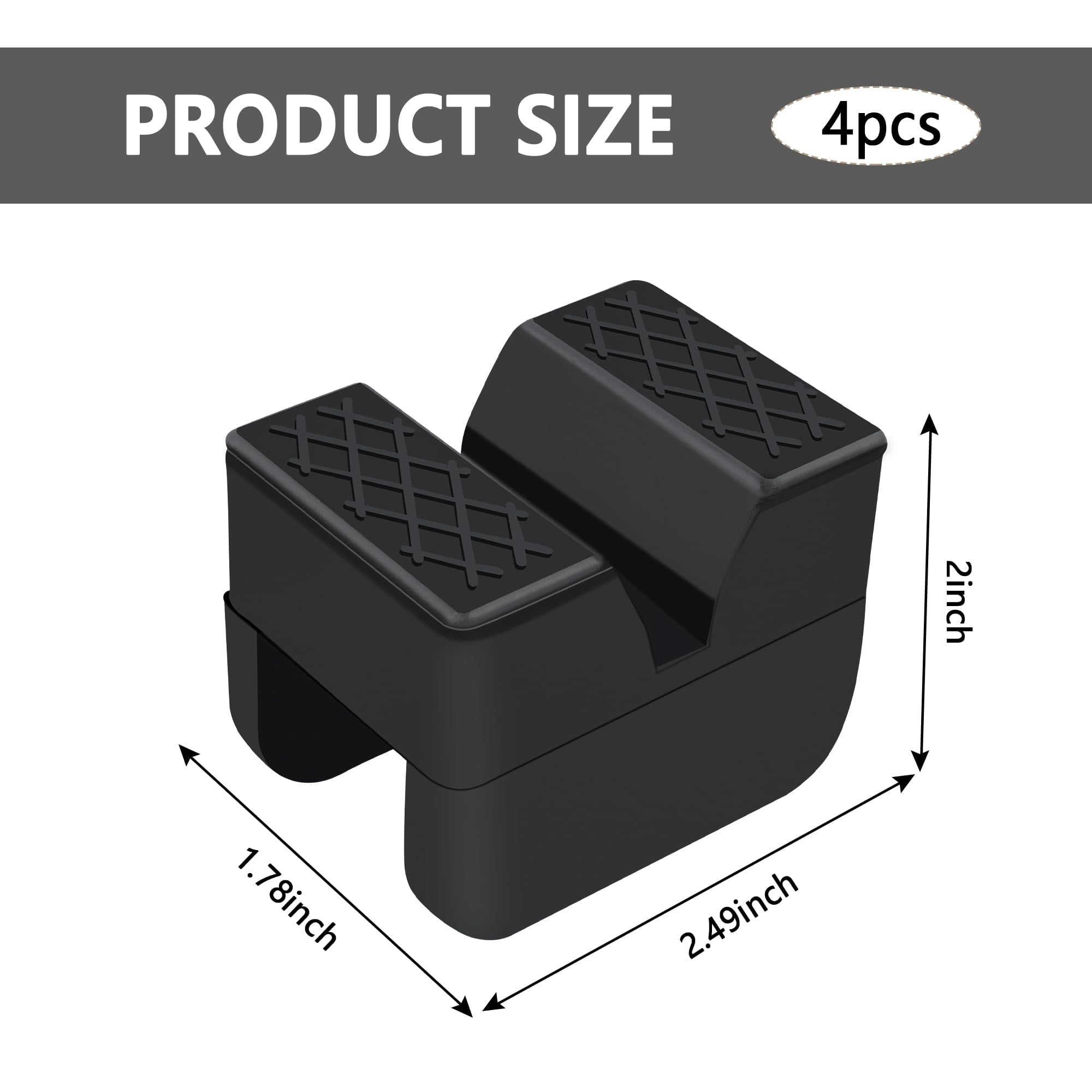 4Pcs Jack Pad, Universal Rubber Slotted Adapter for Jack Stands, Rubber ...