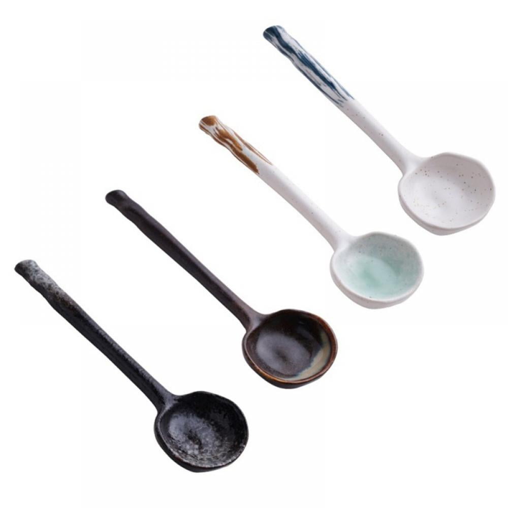 Spoonful Ceramic Japanese Ramen Soup Spoons, Set of 4, Multicolor ...