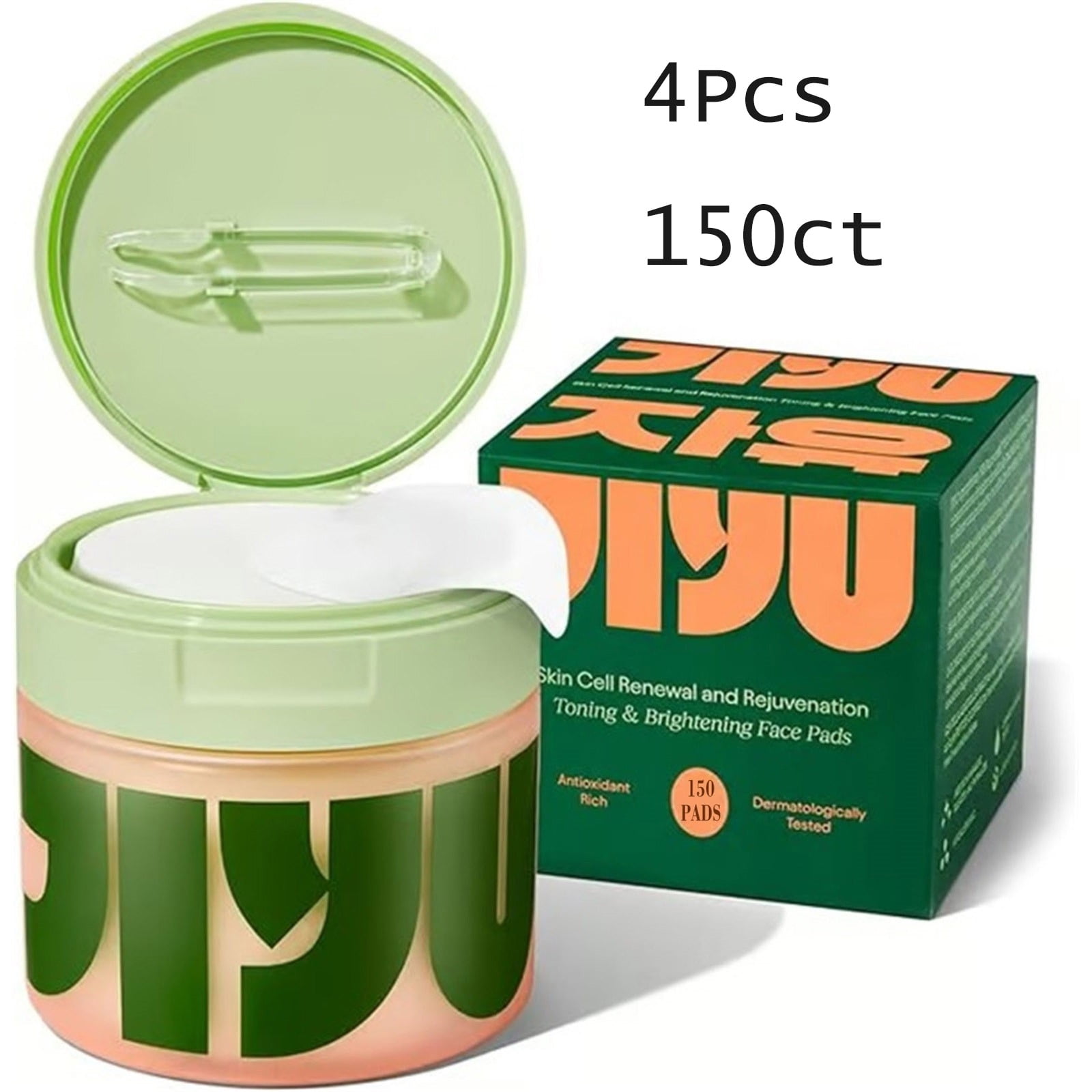 4Pcs Jiyu Toner Pads Korean,Korean Skin Care Toner Pads Skincare Anti ...