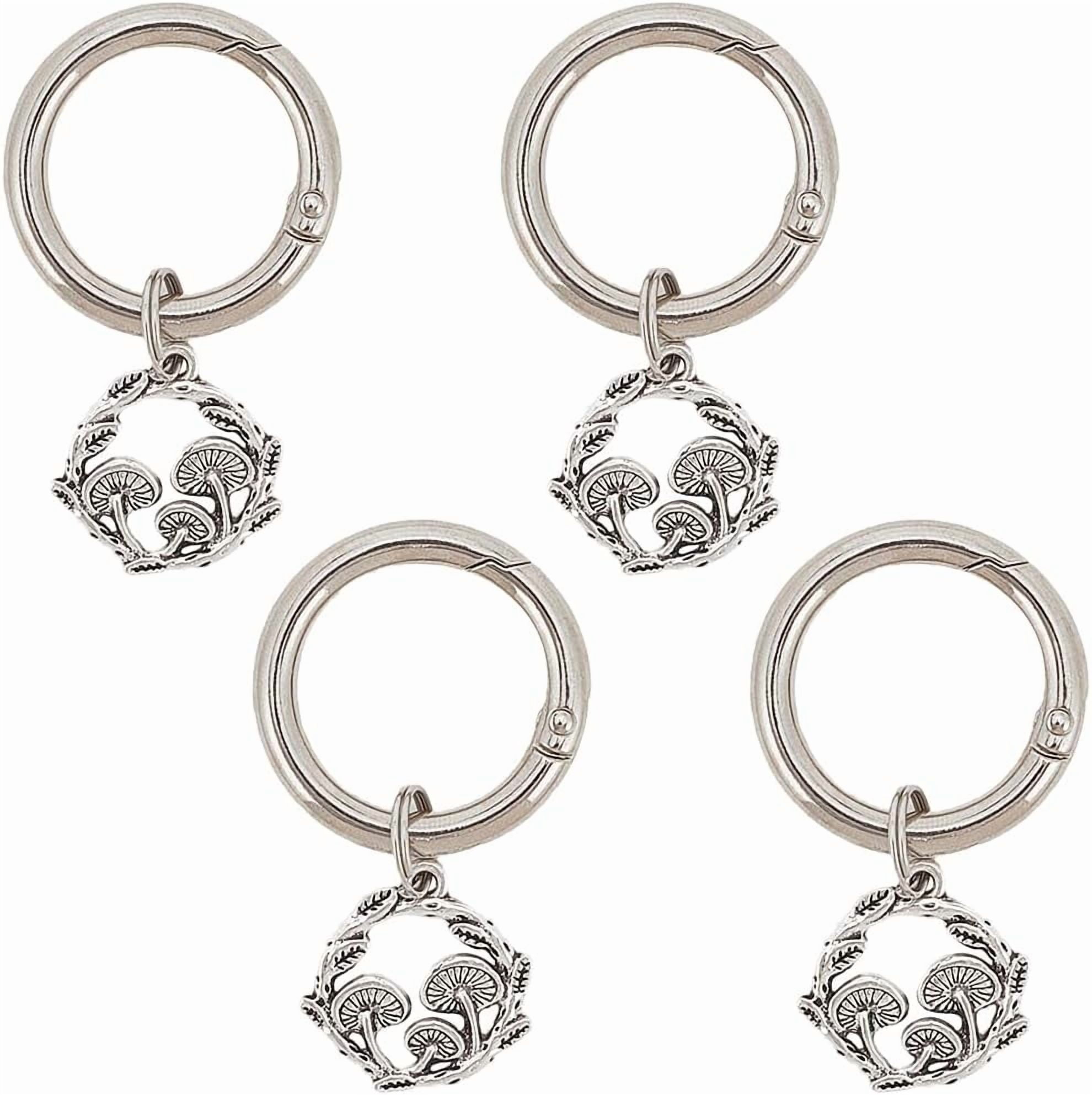 4Pcs Keychain Charm Silver Mushroom Shoe Charms Decoration Shoelace ...