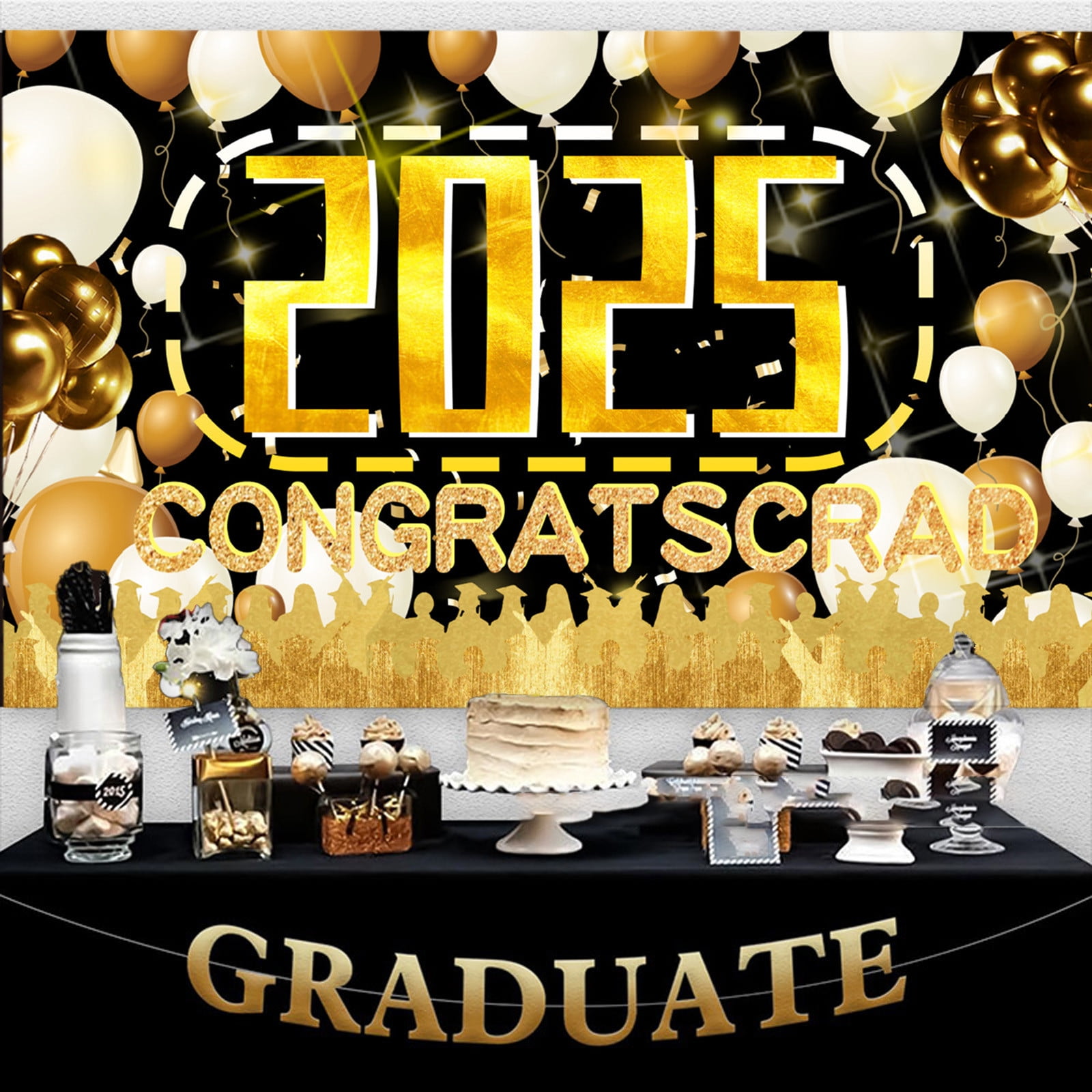 4Pcs Kindergarten Congrats Grad Backdrop Banner Colorful Preschool ...