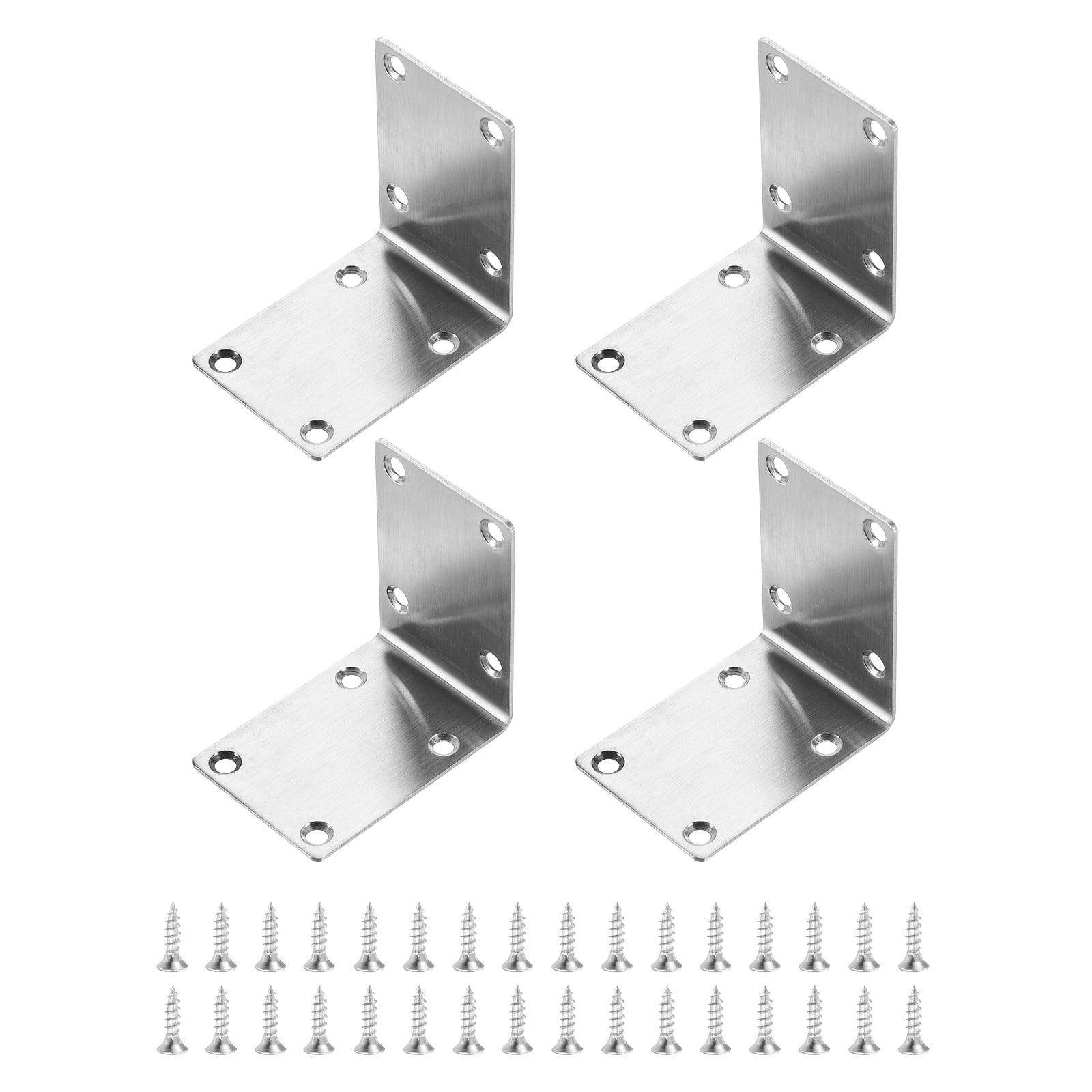 4Pcs L-Shaped Brackets Corner Brace, 2.76"x2.76"x1.89" Corner Bracket Shelf Bracket Right Angle ...