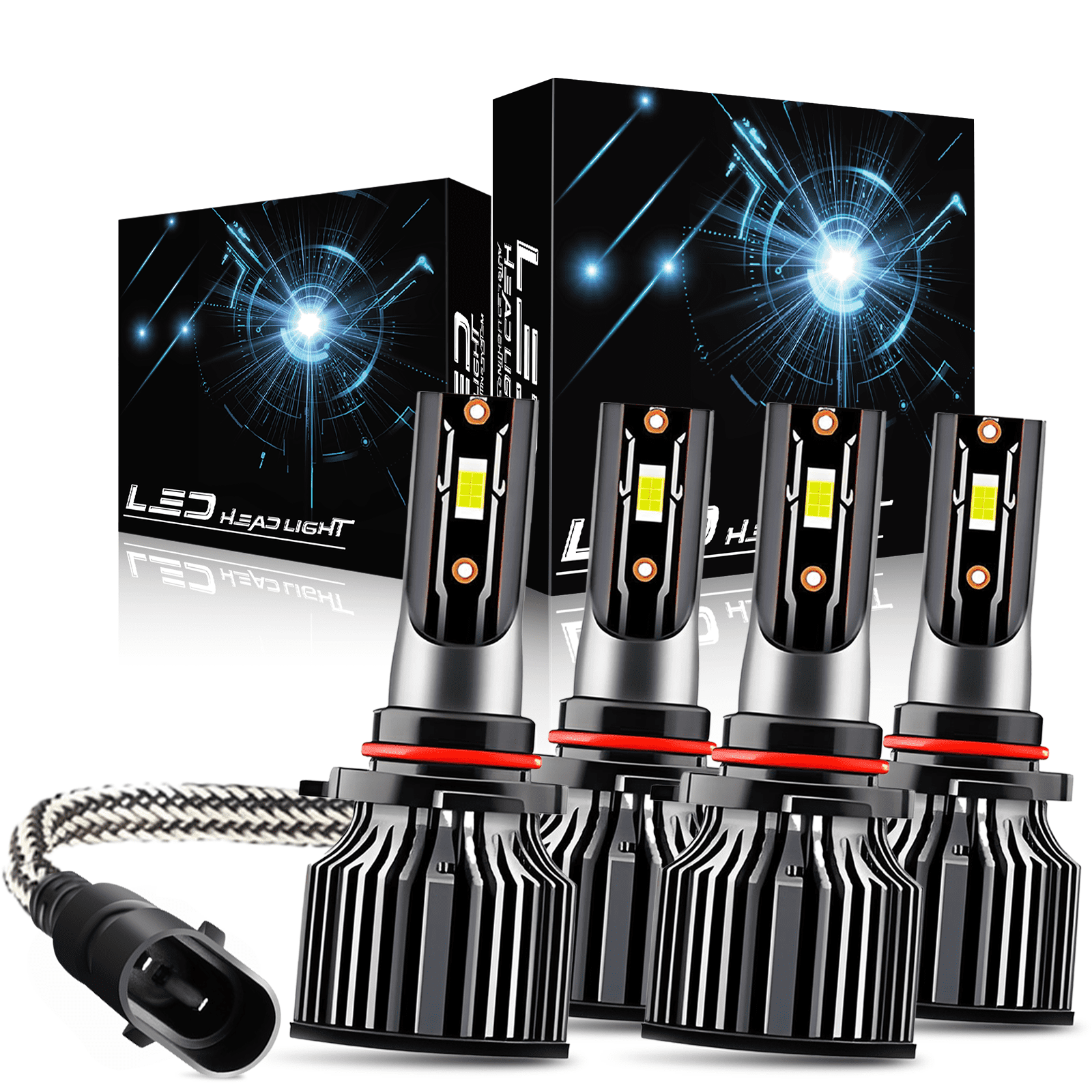 4Pcs LED Headlight Bulbs Kit 6000K White for International Truck Pro ...