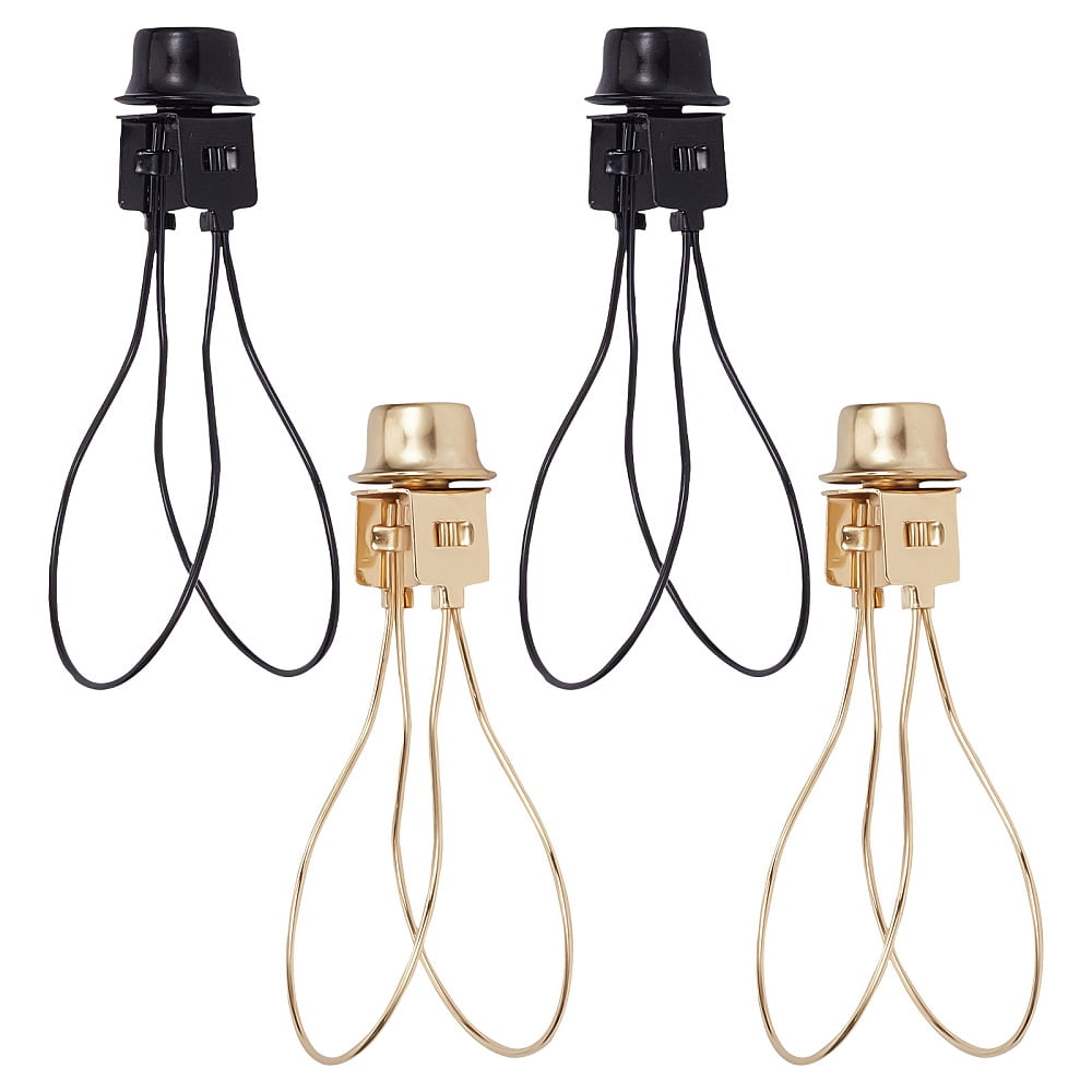 4Pcs Lamp Shade Holder Light Bulb Clip Adapter Black Golden Lamp Shade ...