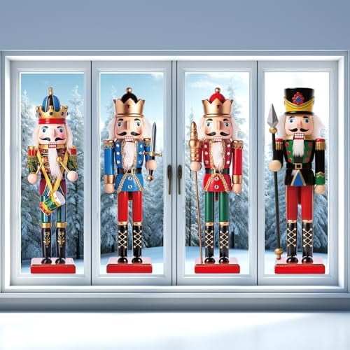4Pcs Large 35 Inch Christmas Nutcrackers Window Clings Decorations ...