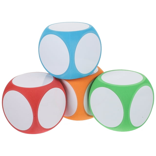 4pcs Large Blank Foam Dice Diy Foams Dice Dry Erase Blank Dice Portable Game Use Diy Dice Toy